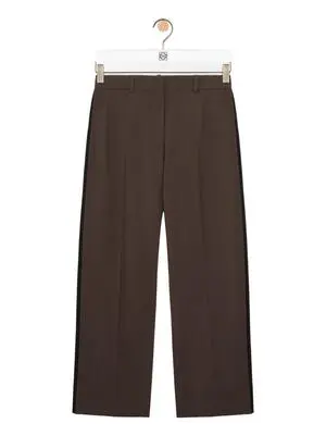 Loewe Wool-blend Straight Leg Trousers With Belt Loops - Brown