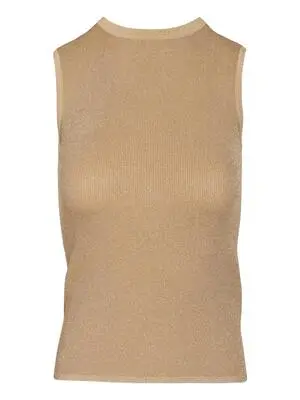 Max Mara Studio Sante Ribbed Knitted Top - Nude