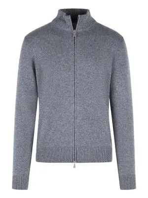 GRAN SASSO Zip-up Sweater With High Collar - Grey