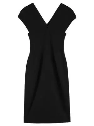 JIL SANDER V-neck Short-sleeve Dress - Black