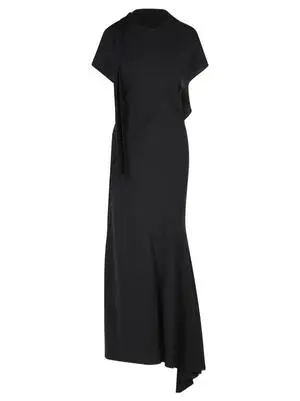 Attico Backless Maxi Dress With Draped Detailing - Black