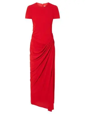 Erdem Crew Neck Short-sleeve Midi Dress - Red