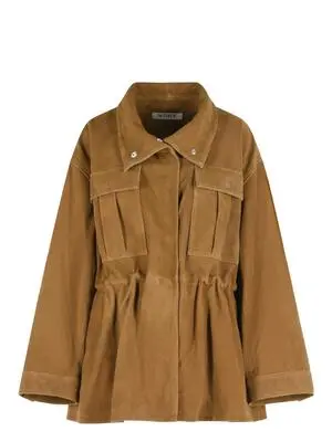 RÓHE Sculptural Suede Jacket - Brown