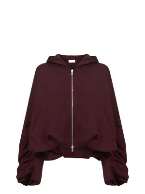 Dries Van Noten Cropped Hooded Jacket With Oversized Drop Shoulder - Brown