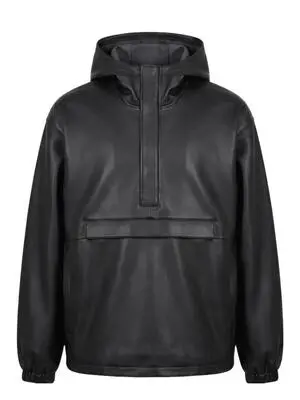 RÓHE Hooded Leather Jacket - Black