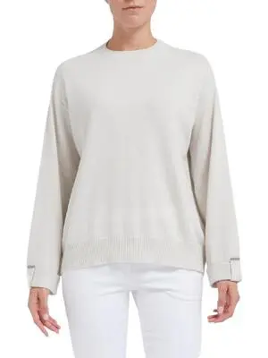 Brunello Cucinelli Crewneck Long-sleeved Sweatshirt - White