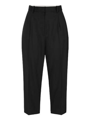 Elisabetta Franchi Gabardine Fabric Trousers - Black