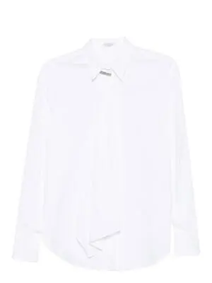 Brunello Cucinelli Monili Embellished Button-down Shirt - White