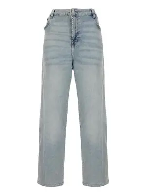 7 For All Mankind Faded Effect Straight Leg Jeans - Gray
