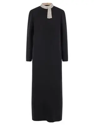 Valentino Garavani Cady Couture Embroidered Maxi Dress - Black