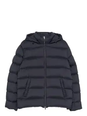 Herno Quilted Hooded Jacket - Black