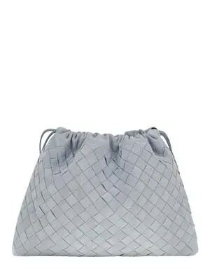 Bottega Veneta Intrecciato Drawstring Clutch - Gray