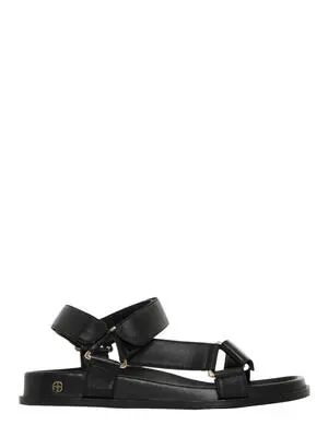 ANINE BING Leather Touch-strap Sandals - Black