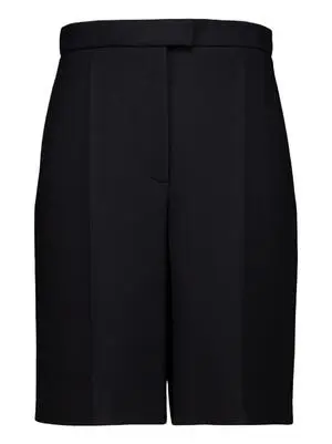 Valentino Garavani Vlogo Plaque Pleated Knee-length Shorts - Black