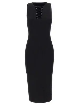 KAOS KAOS Sleeveless Braided Detail Knitted Midi Dress
