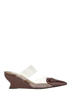 Alaïa Le Coeur Wedge Mules - Brown
