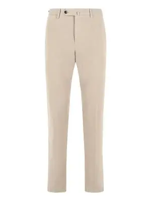PT TORINO Tailored Casual Pants With Belt Loops - Ivory