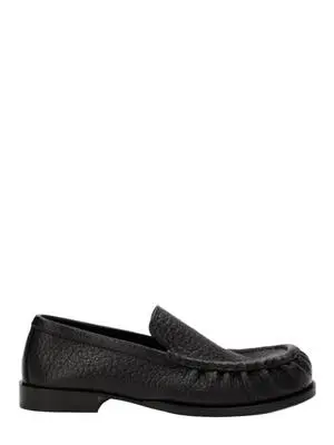 Dries Van Noten Embossed Calf Leather Square-toe Loafers - Black