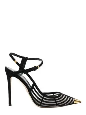 Elisabetta Franchi Sheer Panel Stiletto Sandals - Black