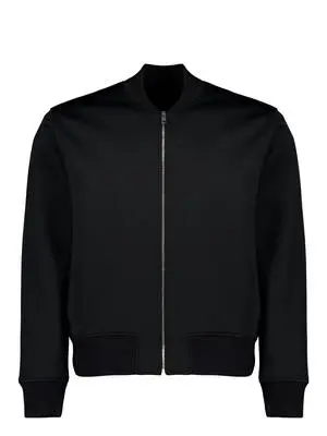 Prada Zip-up Bomber Jacket With Pockets - Black