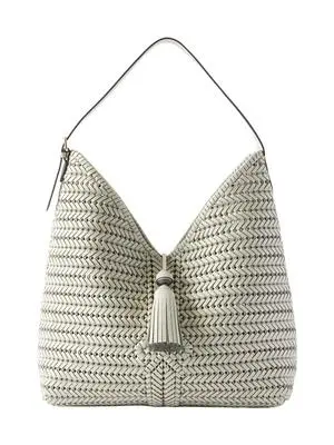 ANYA HINDMARCH Chevron Woven Tote Bag - White