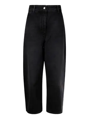 Studio Nicholson Cropped Wide Leg Jeans - Black