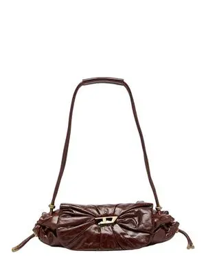 DIESEL® Diesel Scrunch Leather Shoulder Bag Red