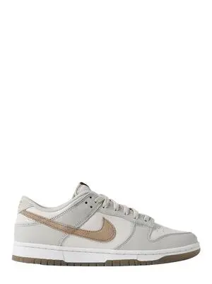 Nike Dunk Low Retro Se Suede-trimmed Leather Sneakers - Light Gray