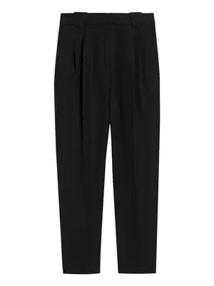 Rabanne Pleated Wool-crepe Tapered Trousers - Black