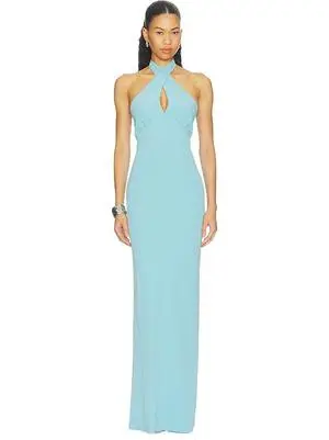 Amanda Uprichard Amanda Uprichard Samara Halterneck Maxi Dress Skylark