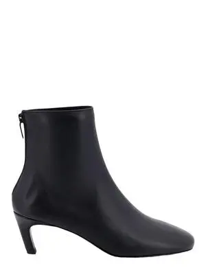 TOTEME Leather Ankle Boots - Black