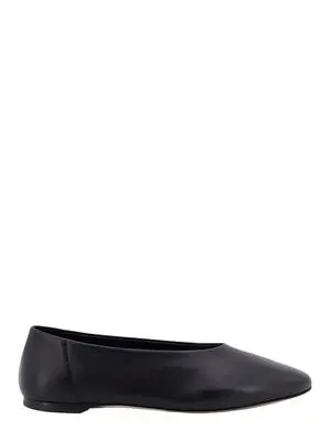 TOTEME Leather Ballerinas - Black