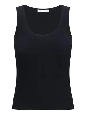 Max Mara Max Mara Ribbed Jersey Tank Top Black