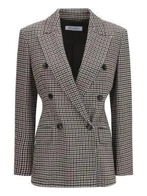 Max Mara Eccelso Double-breasted Houndstooth Blazer - Multicolor