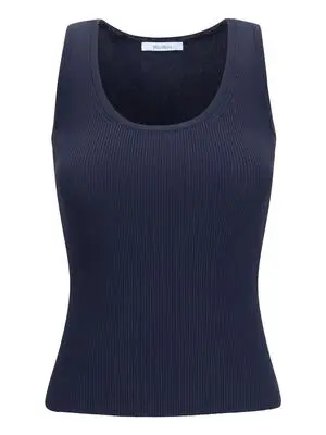 Max Mara Ribbed Jersey Tank Top - Blue