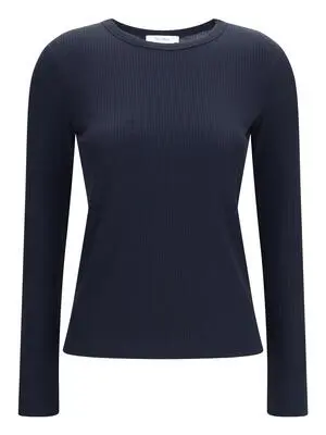 Max Mara Ribbed Long-sleeve Crew Neck Sweater - Blue