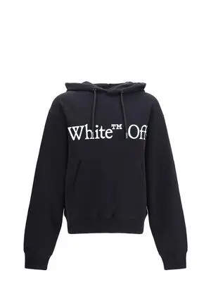 Off-White Graphic Print Cotton Hoodie - Black