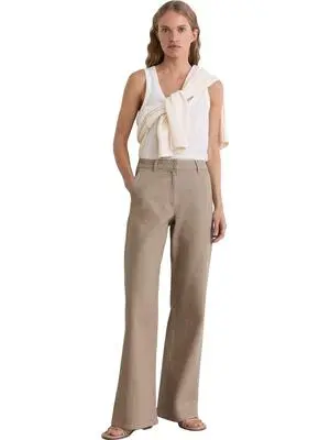REISS Addie Petite Wide-leg Jeans - Sand