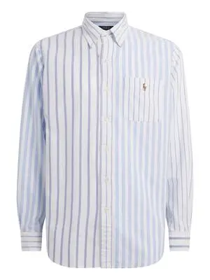 Polo Ralph Lauren Stripe Patchwork Oxford Shirt - Blue