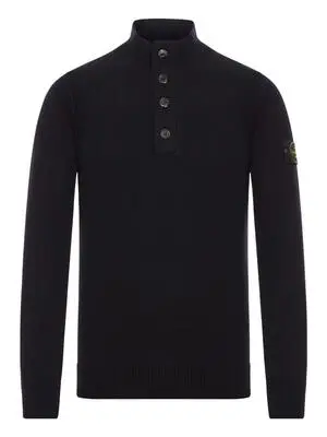 Stone Island High Neck Knitted Jumper - Black