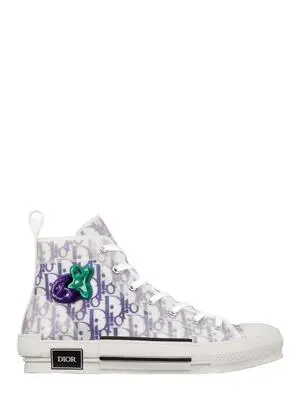 Dior B23 High-top Sneakers With Monogram And Appliqu - White