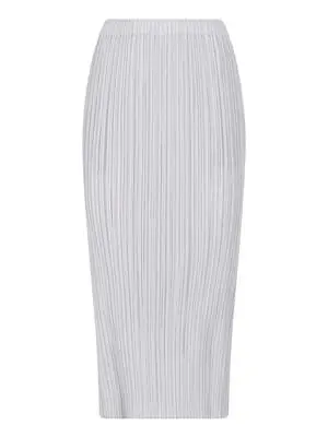 Issey Miyake Pleated Pencil Skirt Grey