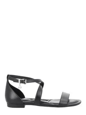 Michael Kors Alexa Flat Sandals With Buckle Detail - Black