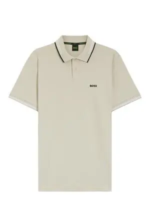 Hugo Boss Slim Fit Tipped Polo Shirt - Light Beige