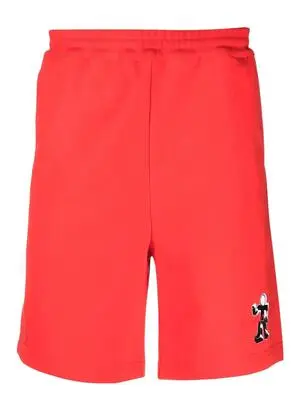 Helmut Lang Figure Logo Print Shorts - Flame Red