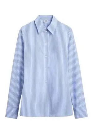 TOTEME Collared Long-sleeved Striped Shirt - Blue