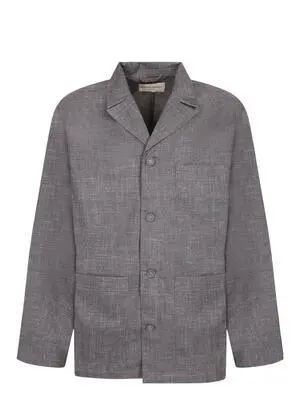 Officine Générale Textured Button-front Shirt - Grey