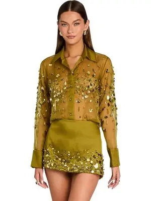 Retrofete Quilly Embroidered Blouse - Basil