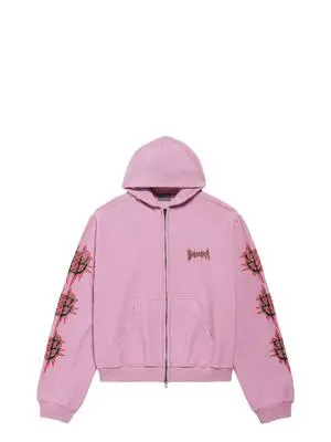 Balenciaga Sacré Cœur Medium Fit Zip-up Hoodie - Pink