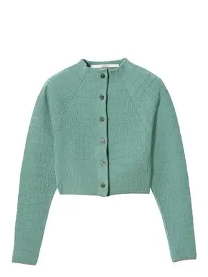 Jacquemus The Scala Buttoned Stretch-knit Cardigan - Turquoise